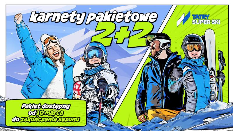 Karnet pakietowy 2+2 oraz 2+1 - Tatry Super Ski